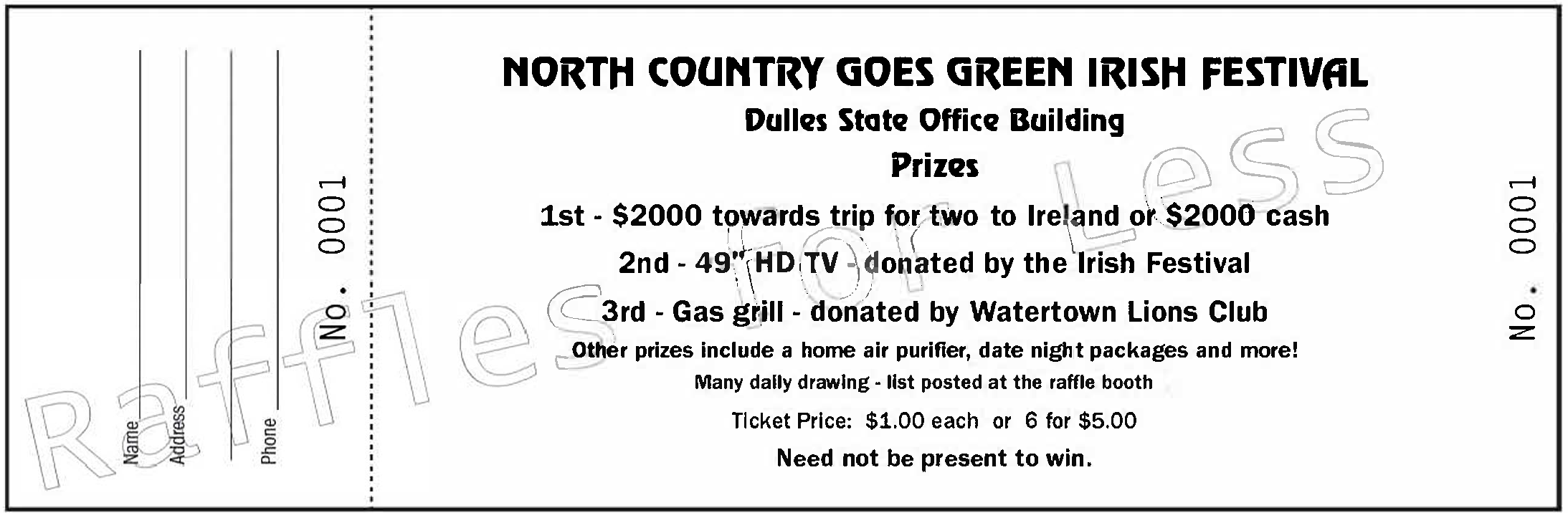 North Country Irish Festival - Raffle-2024